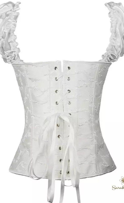 Corpiño blanco satinado con lazo en los tirantes — Sarah Fleur