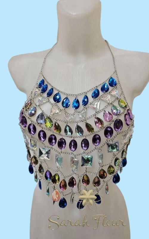 Top metálico de pedrería modelo Lágrimas — Sarah Fleur